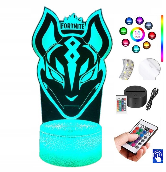 Lampka Nocna Fortnite Gra 16 Kolorów LED PLEXIDO - Plexido | Sklep ...