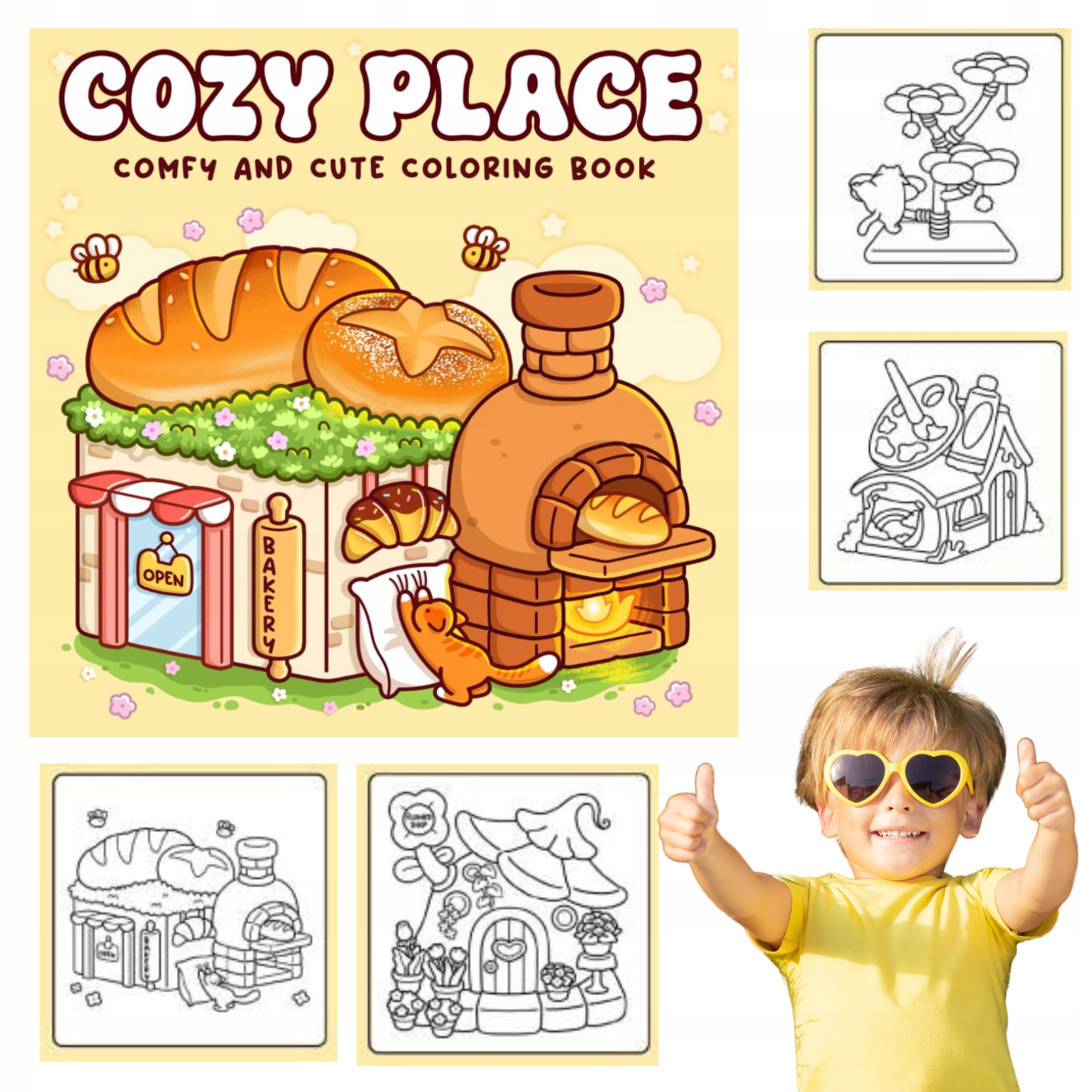 Cozy Place: Comfy and Cute Coloring Book for Adults and Teens Featuring ...