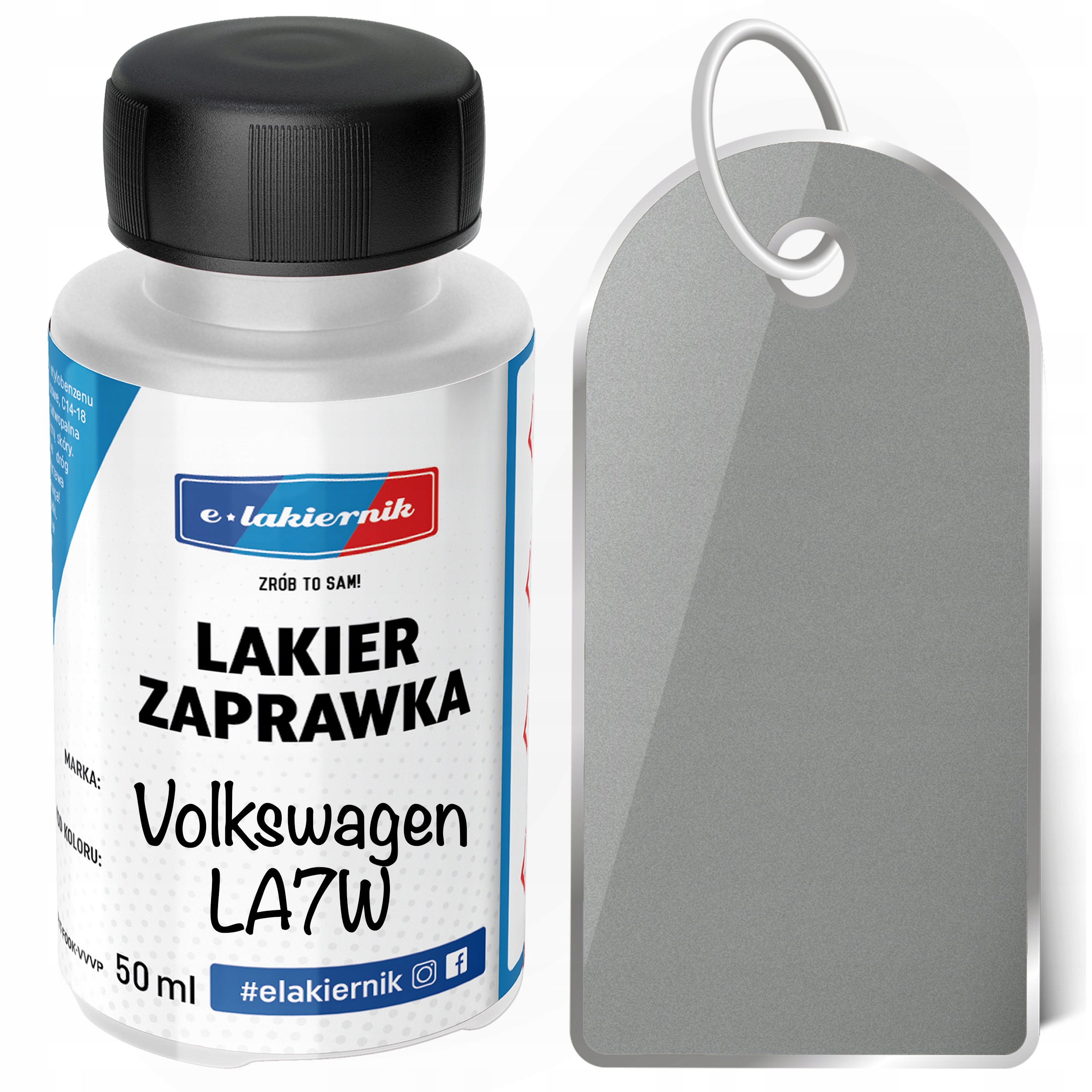 Lakier Zaprawkowy Zaprawka VOLKSWAGEN LA7W Reflexsilber + Pędzelki ...