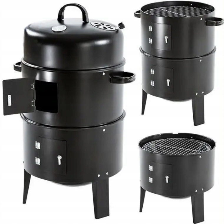 WĘDZARNIA GRILL HAWIS 2w1 BECZKA PRZENOŚNA STALOWA SOLIDNA B ...