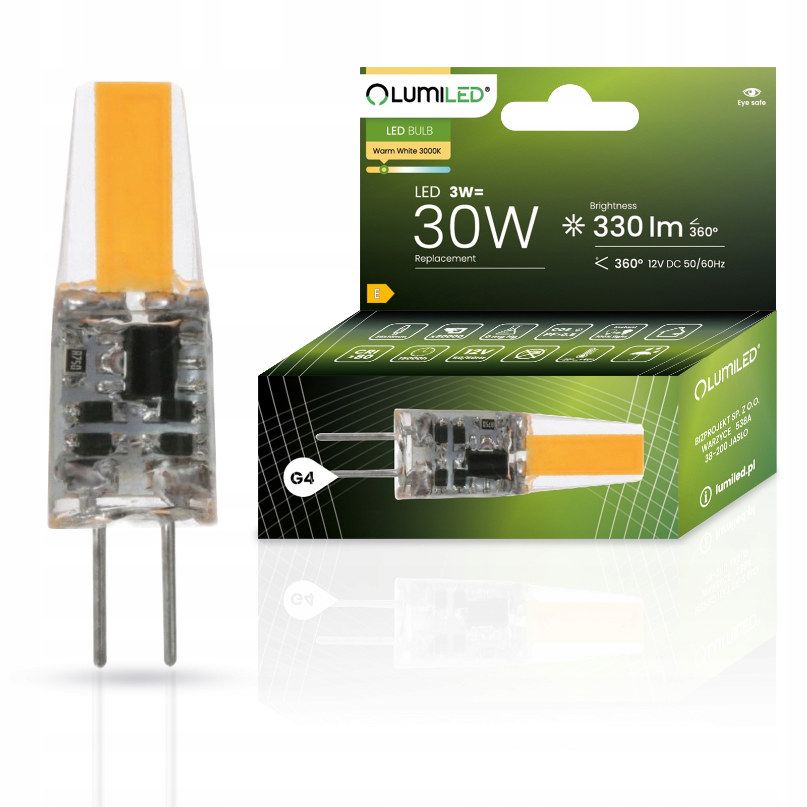Żarówka LED KAPSUŁKA MINI G4 3W = 30W 3000K BIAŁA CIEPŁA 12V COB ... Żarówka LED KAPSUŁKA MINI G4 3W = 30W 3000K BIAŁA CIEPŁA 12V COB ...