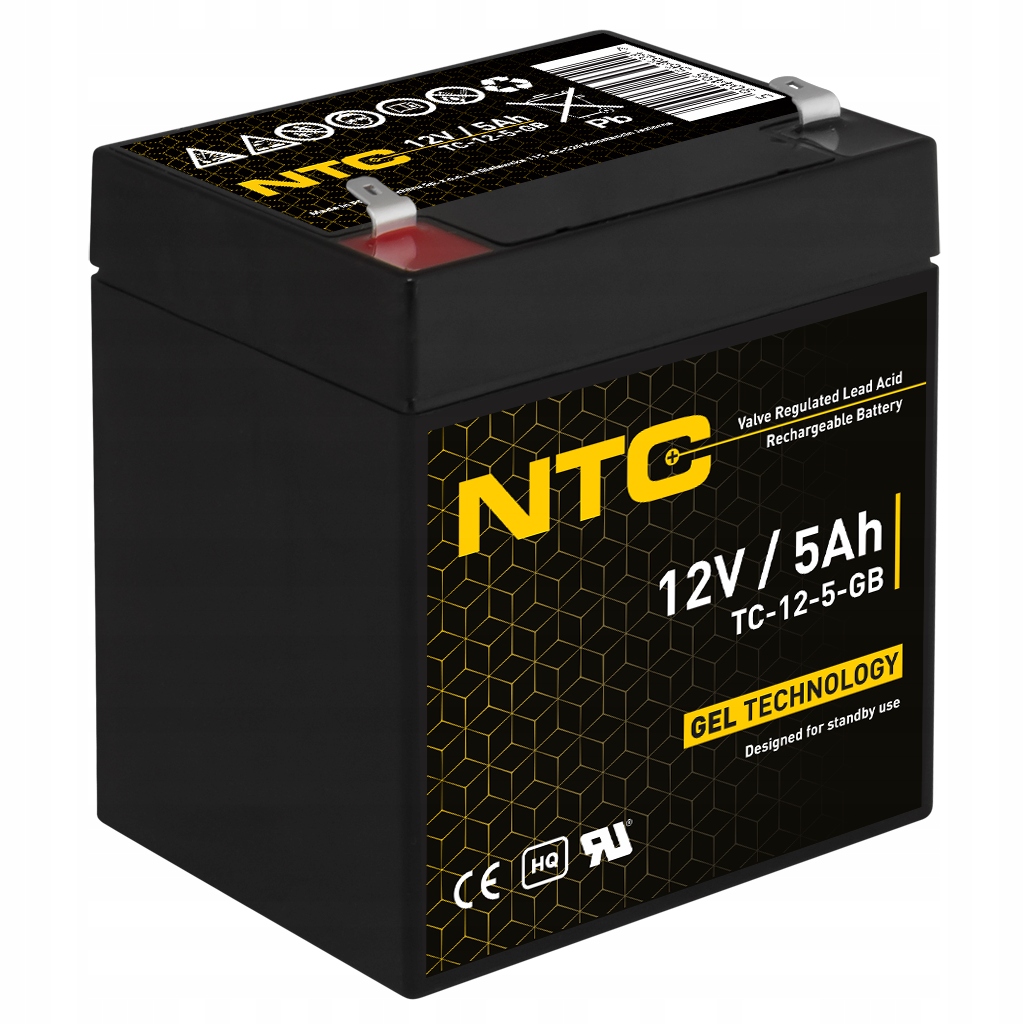 AKUMULATOR ŻELOWY BEZOBSŁUGOWY NTC 5-12 12V 5Ah do ALARMU UPS 2025 - Sklep, Opinie, Cena w Allegro