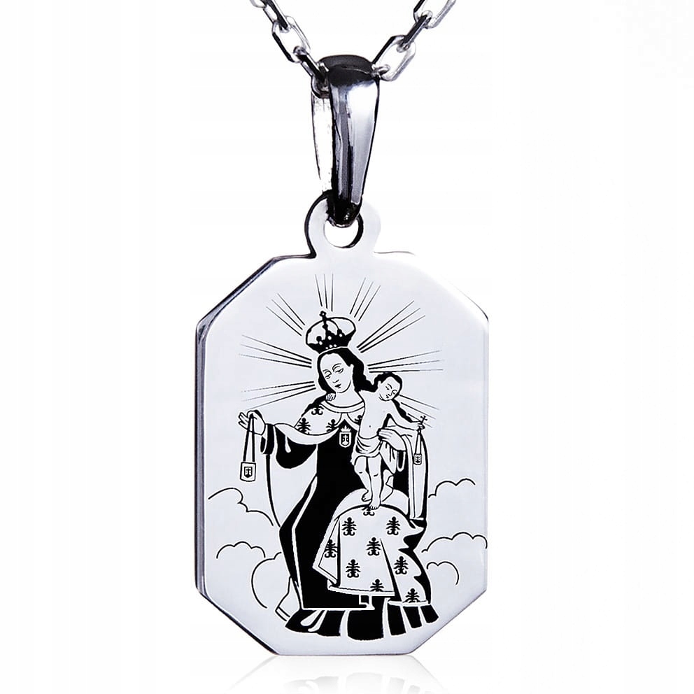 Medalik Szkaplerz Karmelitański, srebro 925, emalia jubilerska • Cena ...