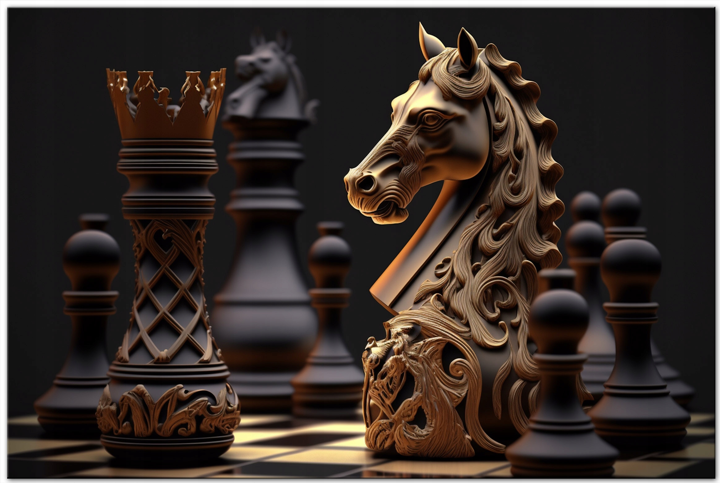 Obraz na płótnie Szachy Szachownica Figury • Cena, Opinie • Obrazy ...