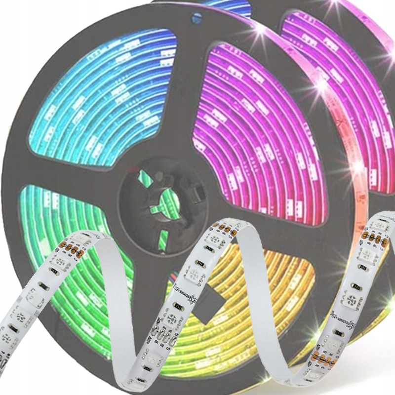 MOCNA TAŚMA LED RGBW SMD 5050 CCT LISTWA LEDY RGB +BIAŁY CIEPŁY 12V 13m ...