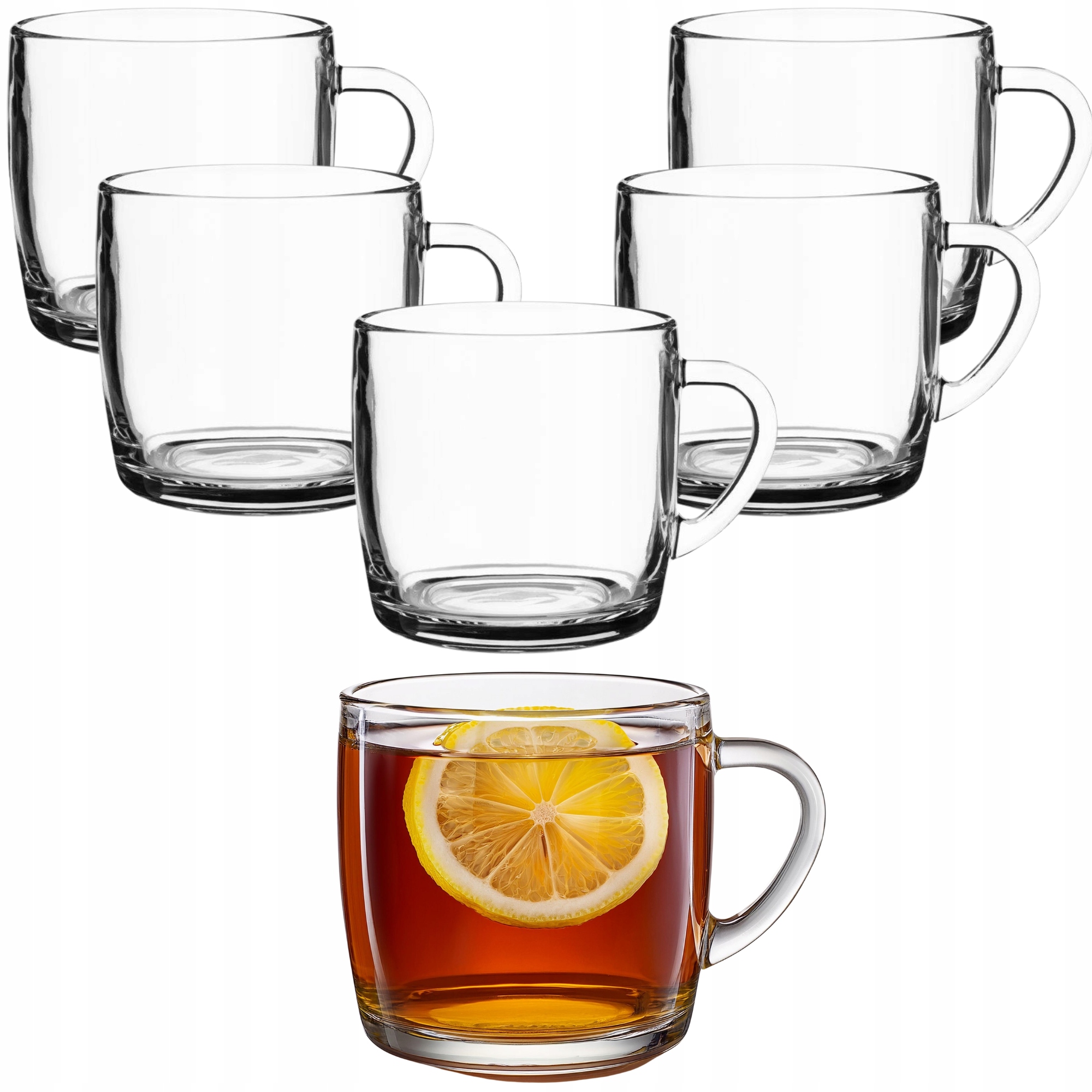 SZKLANKI DO KAWY HERBATY KUBEK Z UCHEM 310ml 6 szt (5905805866514) • Cena, Opinie • Szklanki i ...