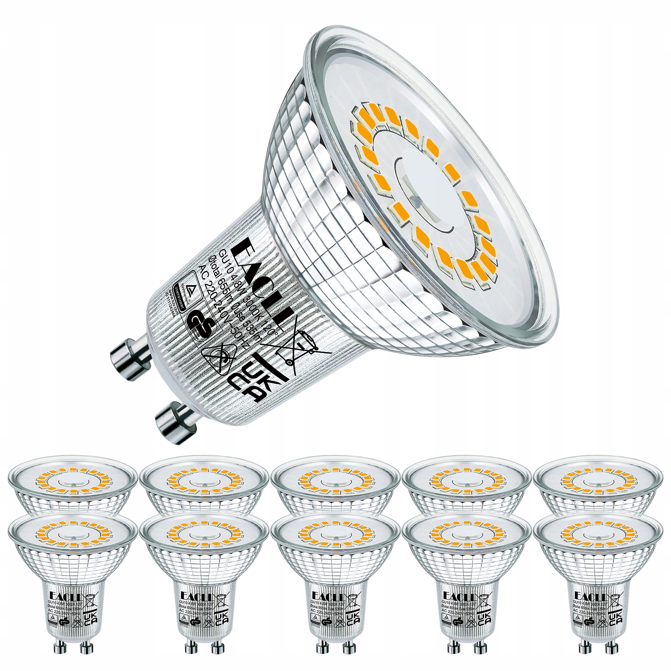 10x ŻarÓwka Led Gu10 680lm 3000k 6 5w ŹrÓdŁo ŚwiatŁa Led ŻarÓwki