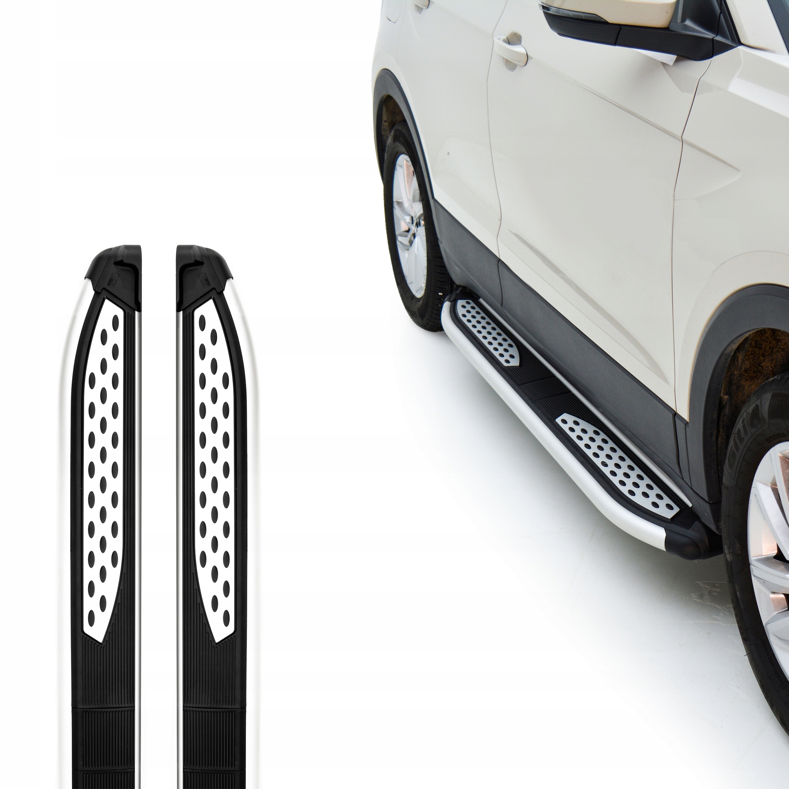 TURTLE STOPNIE BOCZNE PLUS do RENAULT CAPTUR J87 2013 - 2019 Srebro za ...