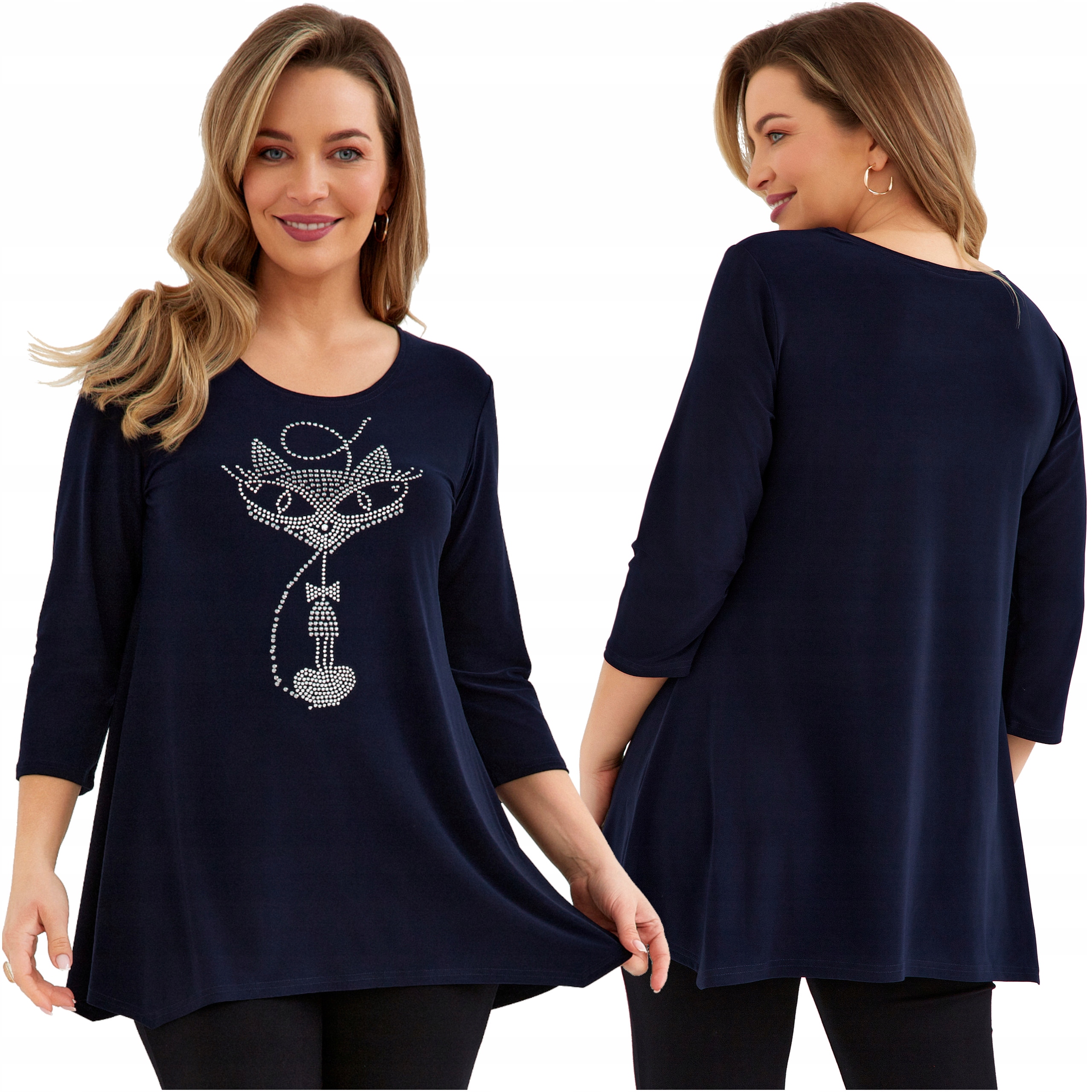 Alpi Moda tunika P-87P-12 luźny okrągły rozmiar 7XL • Cena, Opinie ...