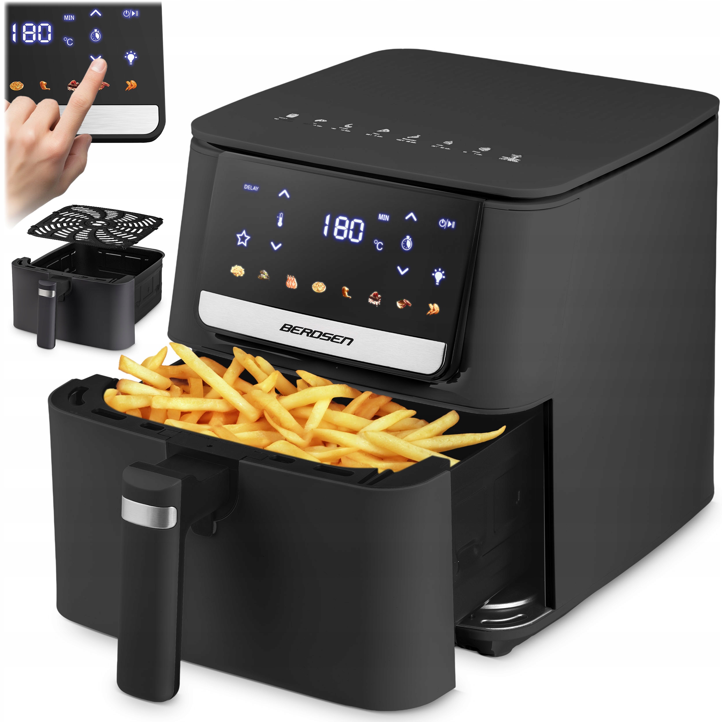 FRYTKOWNICA BEZTŁUSZCZOWA AIR FRYER FRYTOWNICA DŹWIĘK TIMER 6,5 MOCNA ...