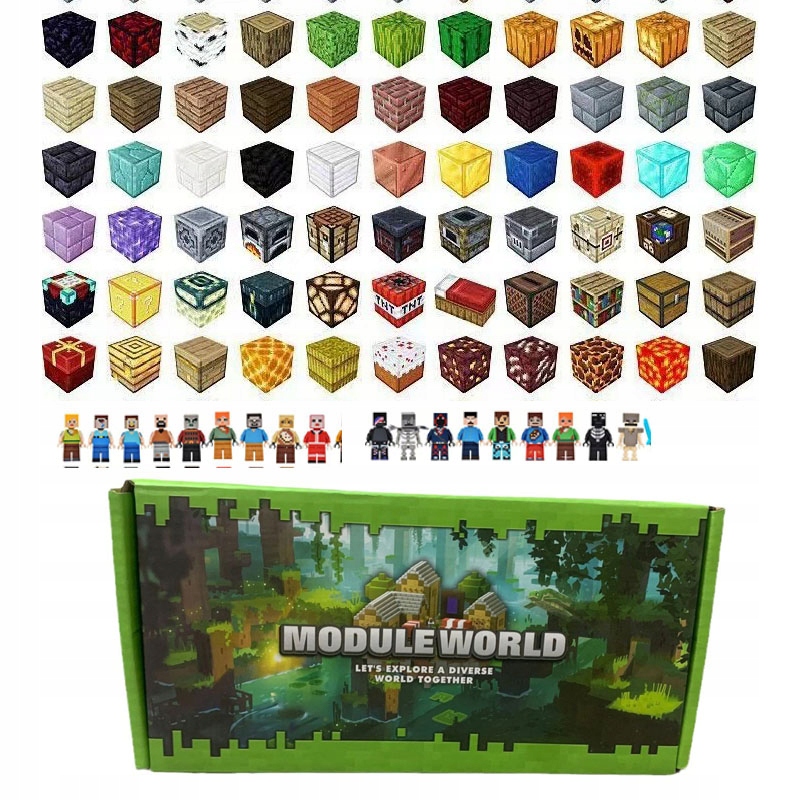 MAGNETYCZNYCH KLOCKÓW KONSTRUKCYJNYCH MINECRAFT 290 SZT 10 losowych ...