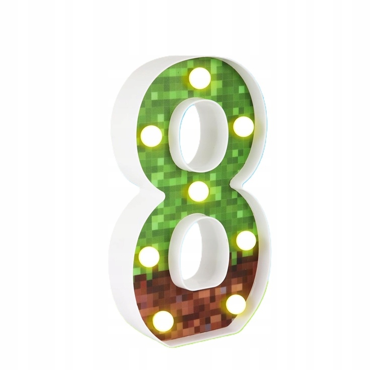 LED LAMPIČKA VELKÁ ČÍSLICE ČÍSLO 8 MINECRAFT PRO HRÁČE, • Ceny, Recenze ...