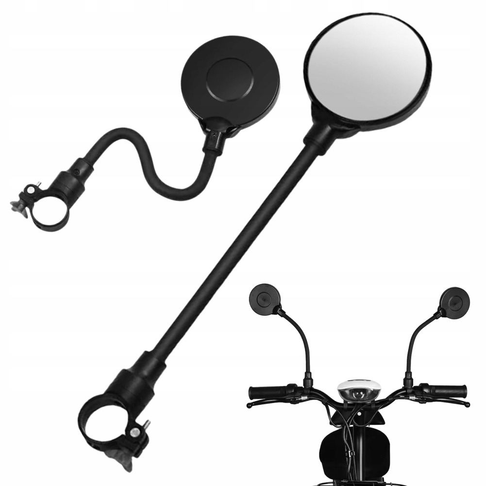 LUSTERKO ROWEROWE LEWE WSTECZNE REGULOWANE 360 DO ROWERU 38CM ...