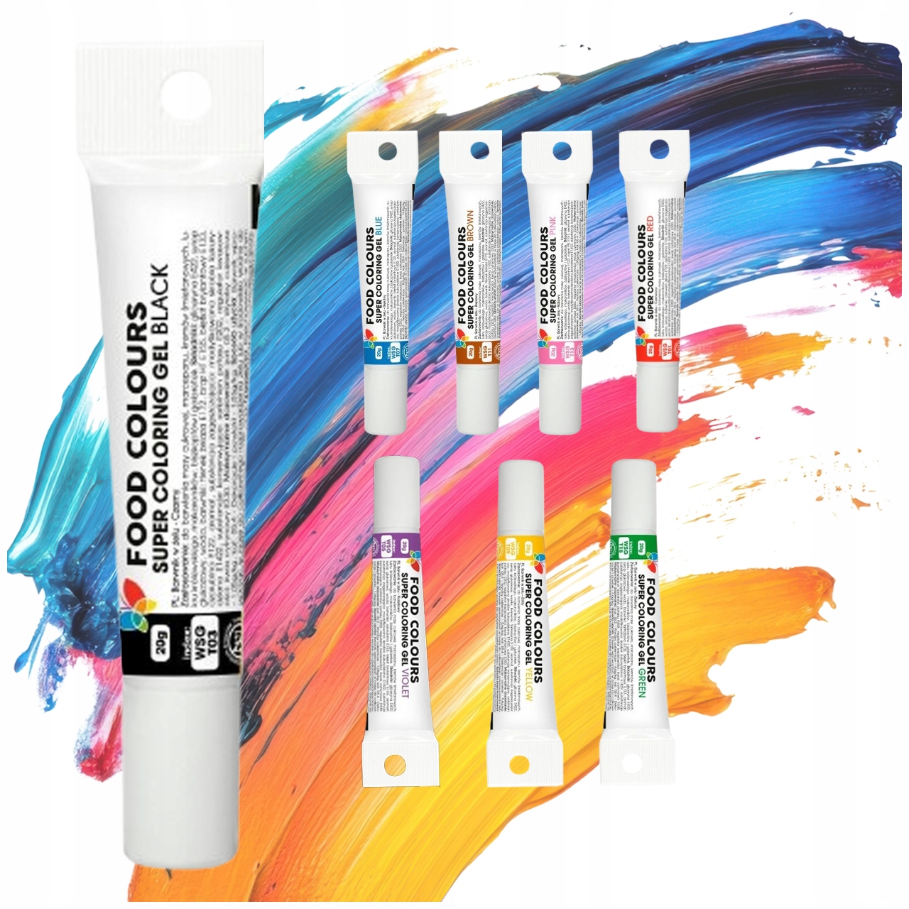 BARWNIK SPOŻYWCZY W ŻELU FOOD COLOURS 160g ZESTAW 8 KOLORÓW ŻYWE (5702869120053) • Cena, Opinie ...