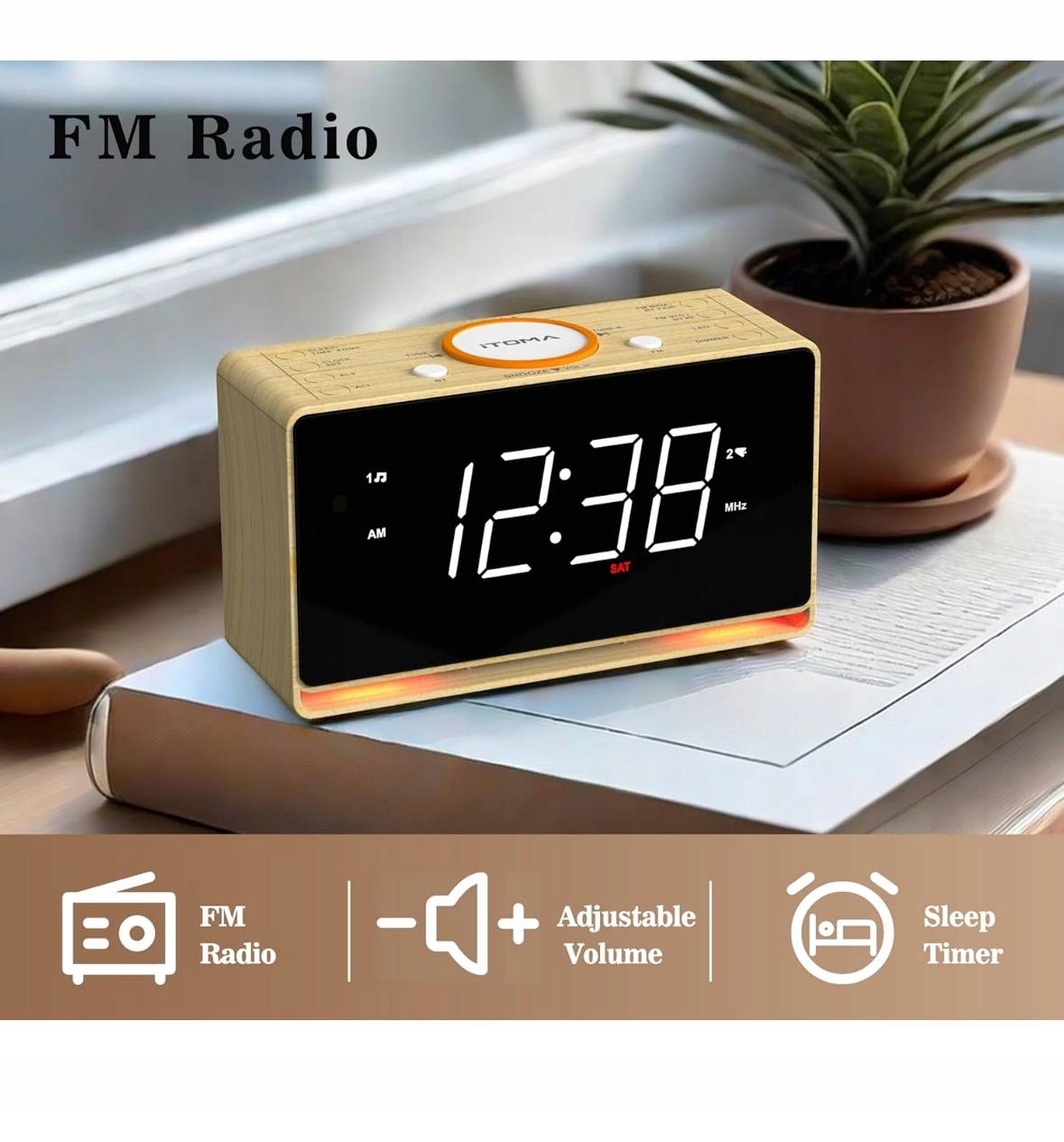 Budzik projekcyjny z radiem FM cyfrowy zegar radiowy Mesqool CR1024 (5906623338153) • Cena ...