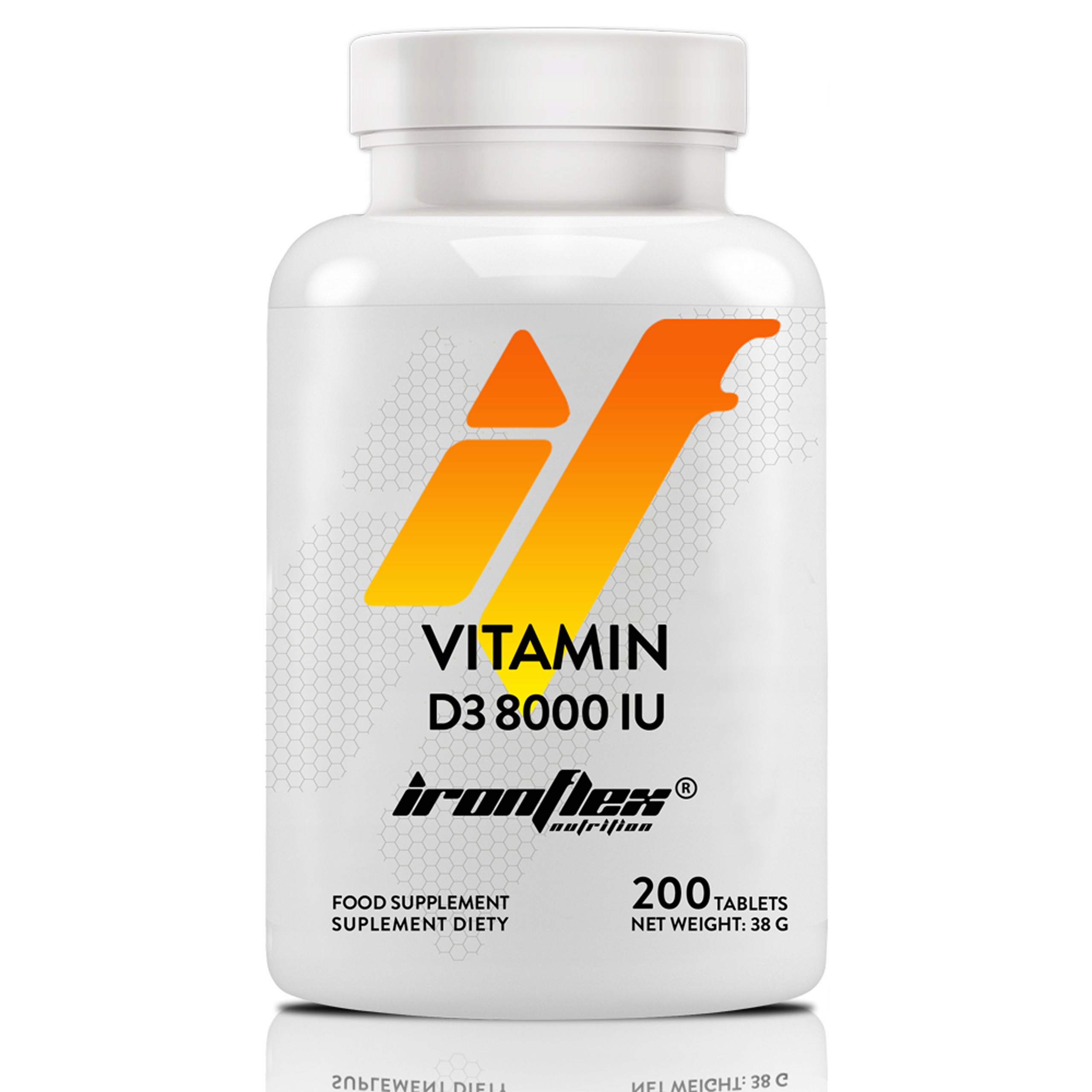 IRONFLEX WITAMINA D3 8000IU 200tabs VITAMIN D3 ODPORNOŚĆ MOCNE KOŚCI ...