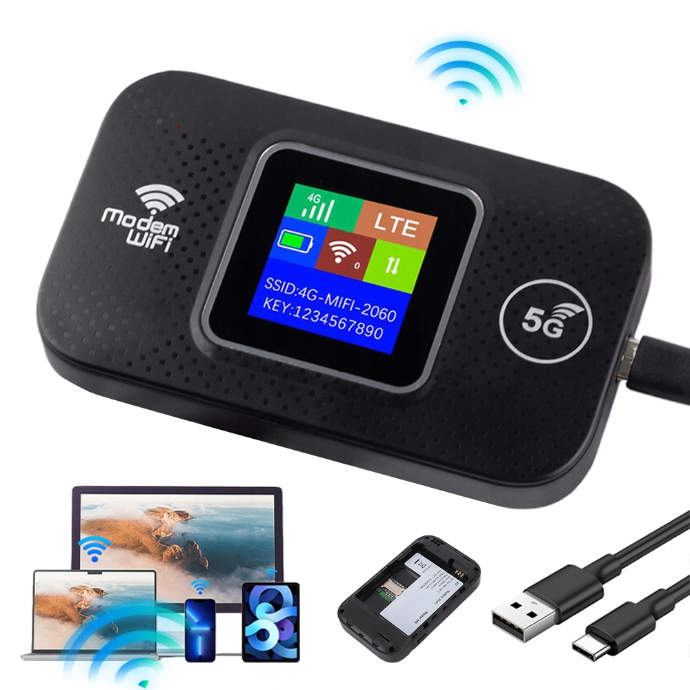 VEZETÉK NÉLKÜLI MOBIL ROUTER LTE 4G SIM WI-FI HORDOZHATÓ AUTÓS 300MBPS za 9020.00HUF-ért - Allegro