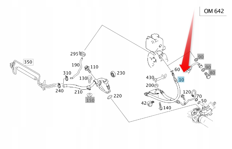 PRZEWÓD UKŁADU WSPOMAGANIA MERCEDES W211 OM642 A211466338164 za 1907,90 ...