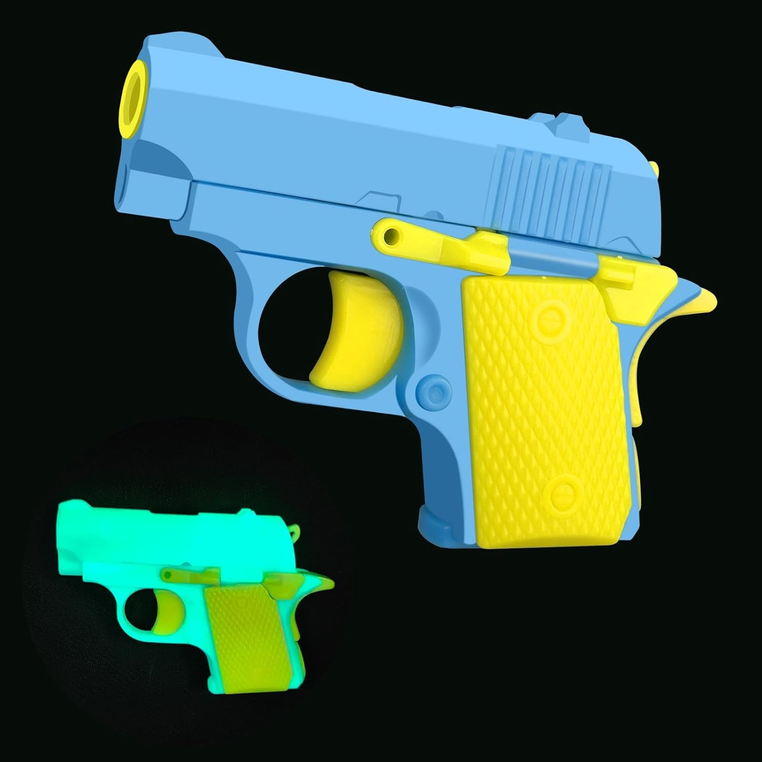 Yisquar Fidget Gun Toy 3D Printing Fidget Pistol Toys 1911 Glow in Dark ...