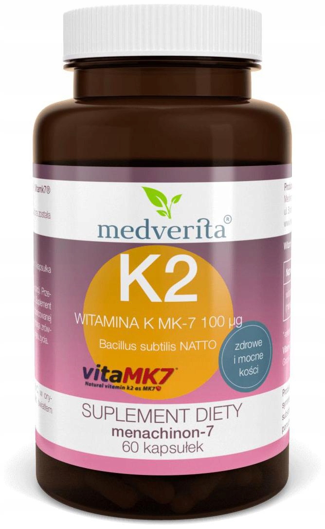 MEDVERITA Witamina K2 MK-7 100ug KOŚCI 60K 11996722077 - Allegro.pl