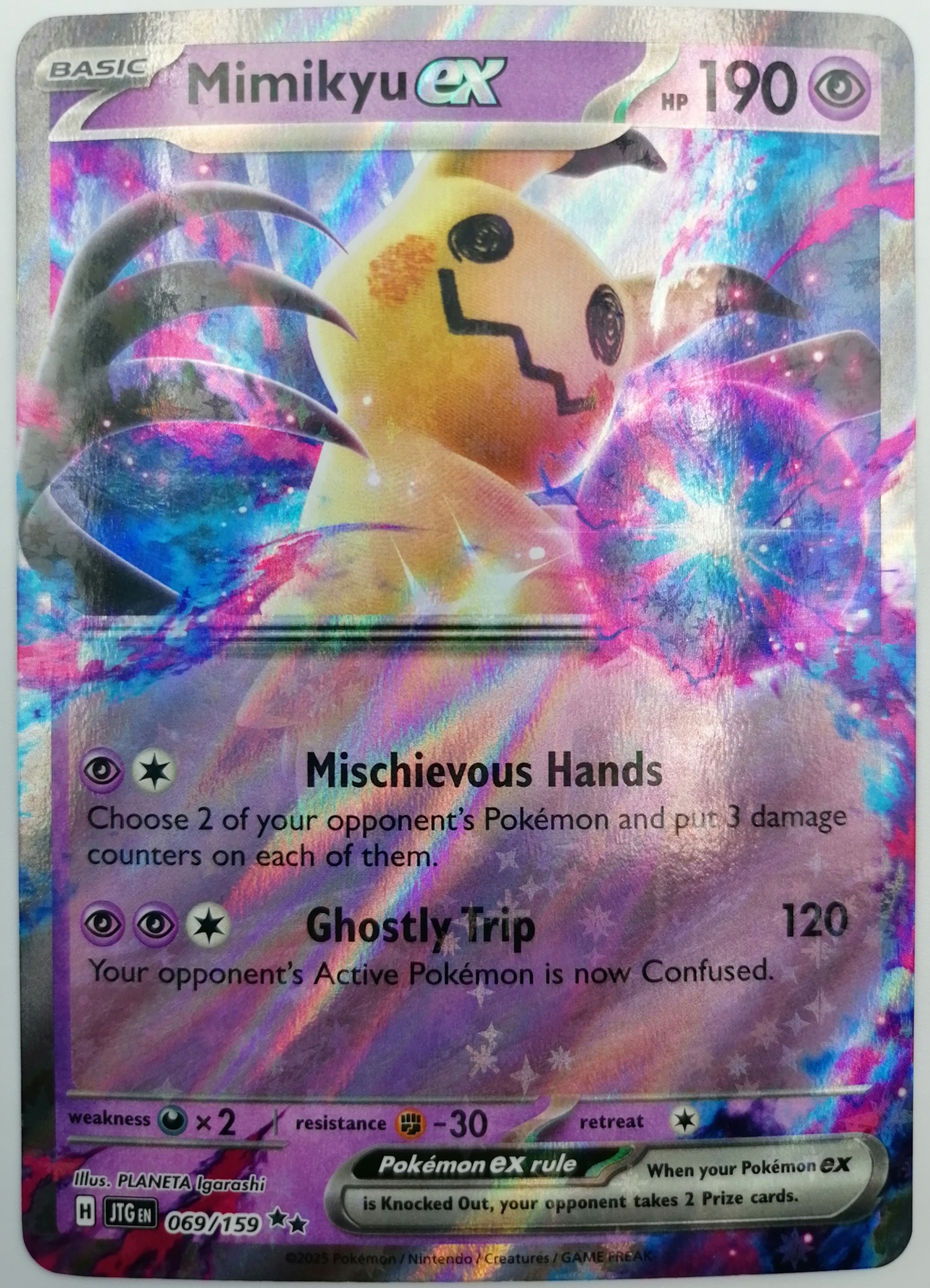 JTG | Mimikyu ex 69/159 | Originálna karta Pokémon Trading Card Game ...