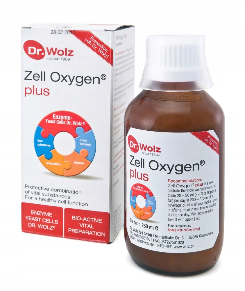 DR. WOLZ ZELL OXYGEN PLUS 250ML PŁYNNE DROŻDZE ZDROWIA | Cena: 45.00PLN ...