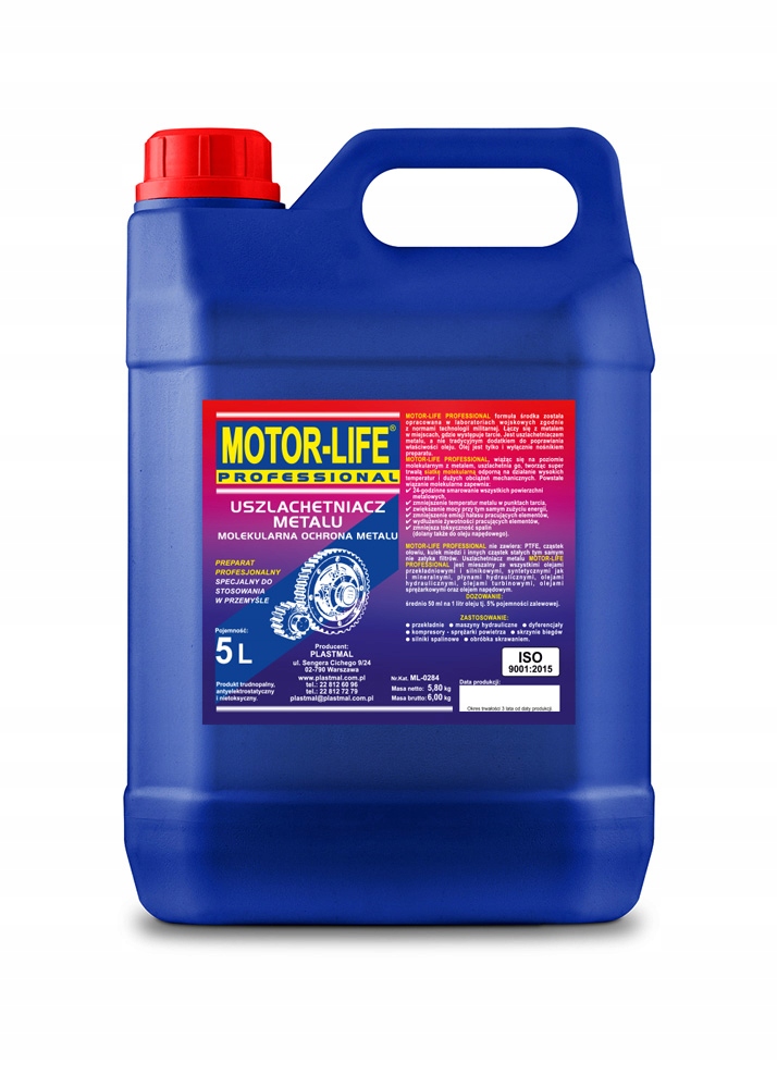 MOTOR-LIFE PROFESSIONAL 5L DO PRZEMYSŁU CIĘŻKIEGO USZLACHETNIACZ METALU ...