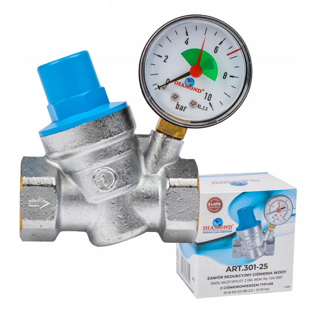 REDUKTOR REGULATOR CIŚNIENIA WODY Z MANOMETREM FI 1" CAL GW DN25 MOSIĘŻNY (5907547686054) • Cena ...