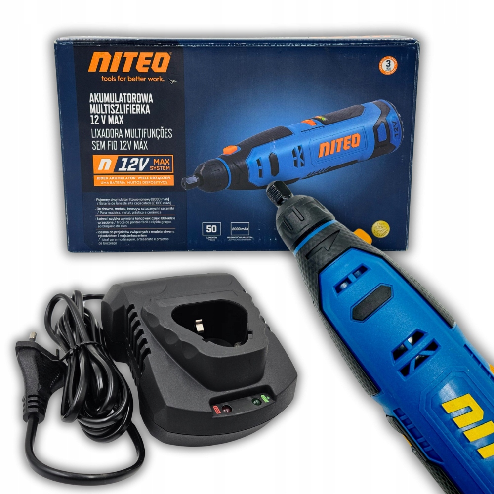 MULTISZLIFIERKA AKUMULATOROWA 12V MAX SYSTEM NITEO ZESTAW GOTOWY DO PRACY (5905118020993) • Cena ...