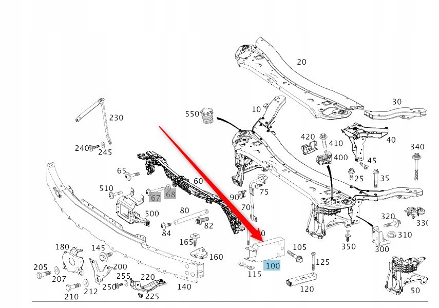 Strefa zgniotu P Mercedes E W214 A2136201600 • Cena, Opinie - Allegro