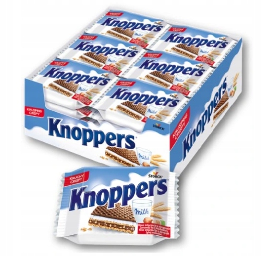 Wafle Knoppers z kremem orzechowym 25 g 24 sztuki (4014400471243) • Cena, Opinie • Wafelki ...