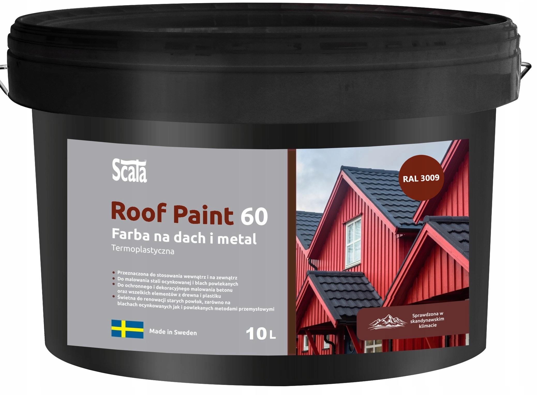FARBA SCALA ROOF PAINT 60 1L DO DACHÓW RAL 3009 • Cena, Opinie - Allegro