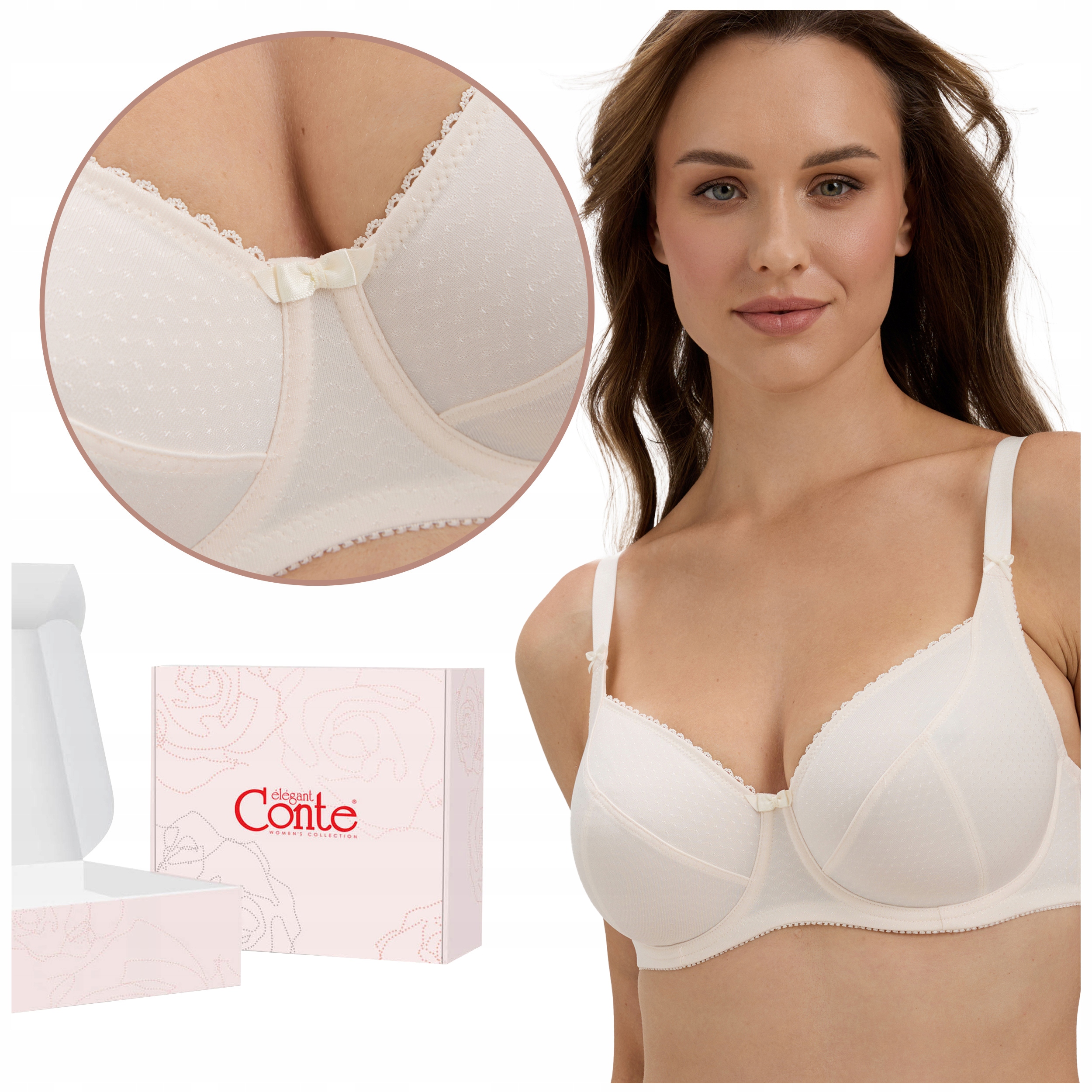Conte Elegant biustonosz miękki biały rozmiar 90D (4810226258477) • Cena, Opinie • Biustonosze ...