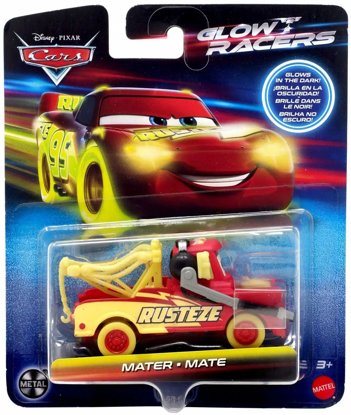 ZŁOMEK Fluorescencyjny Mater Glow Racers Mattel Autko 1:55 Auta Cars ...