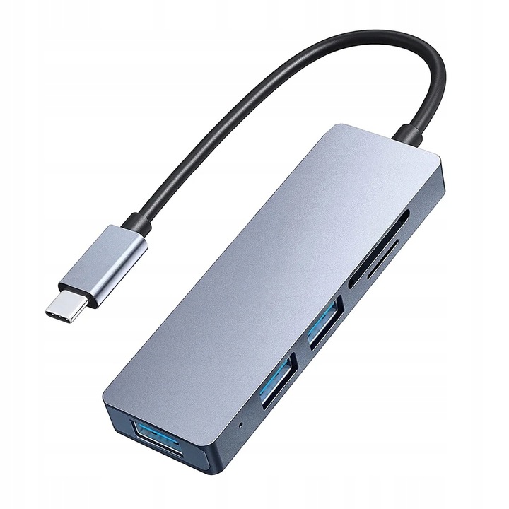 Adapter 5w1 Hub USB-C Giblot USB 2.0 czytnik SD/TF PD 100W MacBook DELL ...