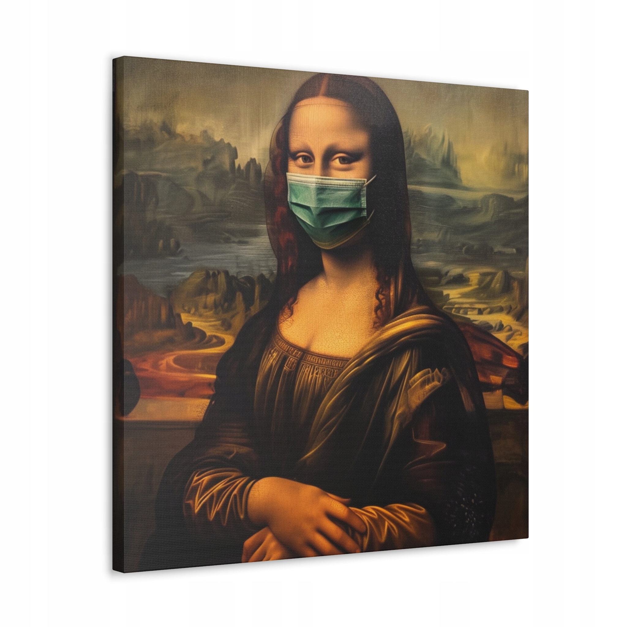 Obraz na płótnie MONA LISA W MASECZCE parodia przeróbka śmieszne 70x70 ...