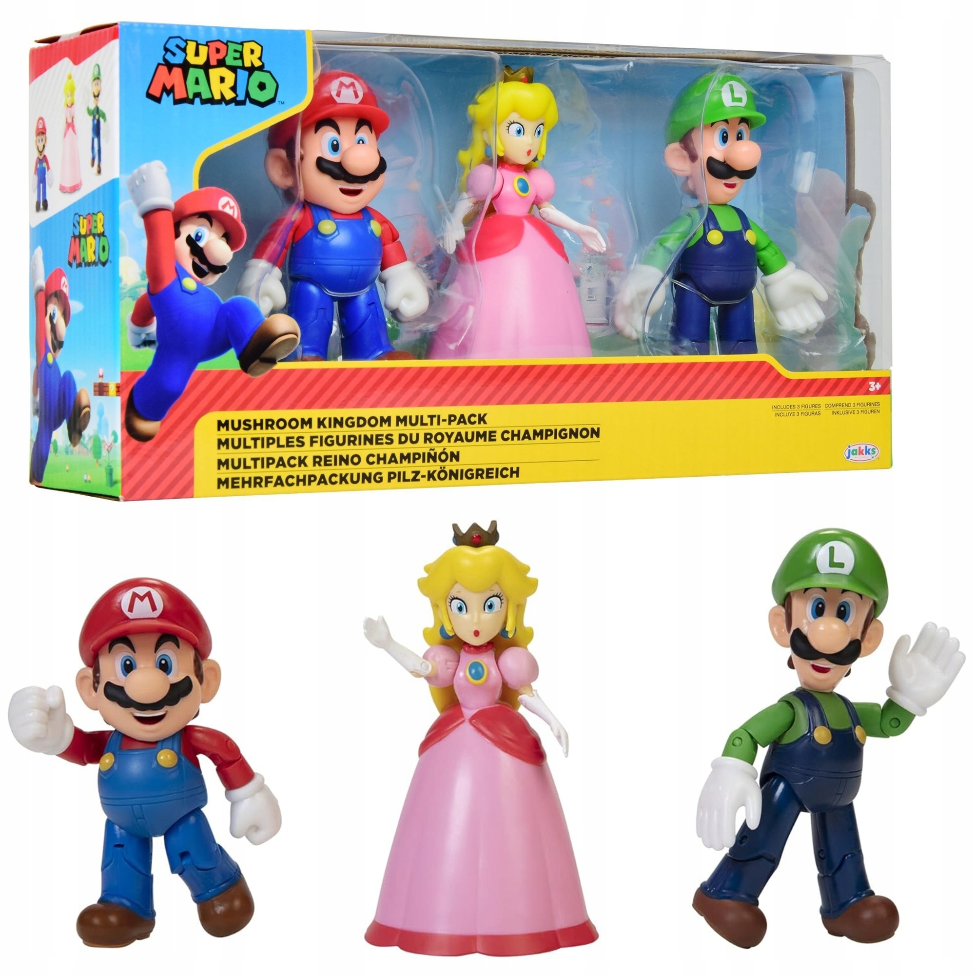 ZESTAW FIGUREK SUPER MARIO: MARIO, LUIGI, PEACH (039897645117) • Cena ...