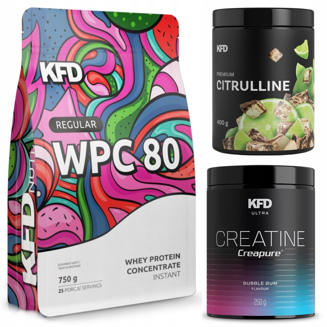 KFD Odżywka białkowa WPC 80 750 g + KFD kreatyna ultra + KFD Cytrulina ...