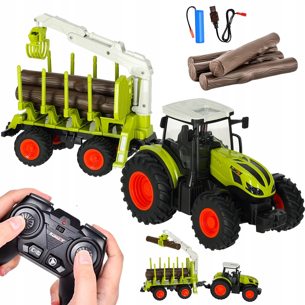 1:24 DUŻY TRAKTOR ZDALNIE STEROWANY Z PRZYCZEPĄ CIAGNIK NA 2.4GHZ PILOT RC • Cena, Opinie - Allegro