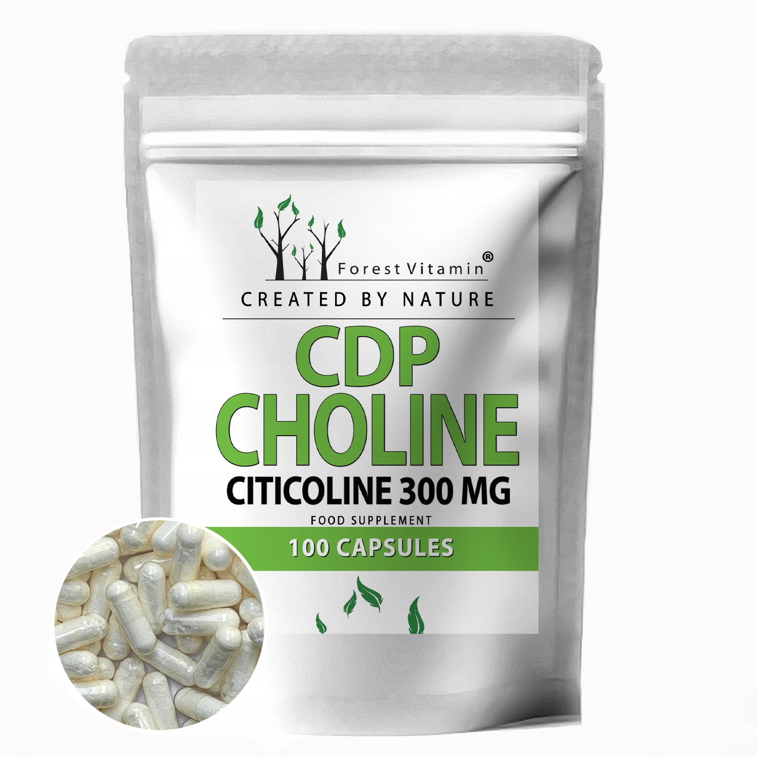 Suplement diety Forest Vitamin CDP Choline 300 mg cholina kapsułki 100 ...
