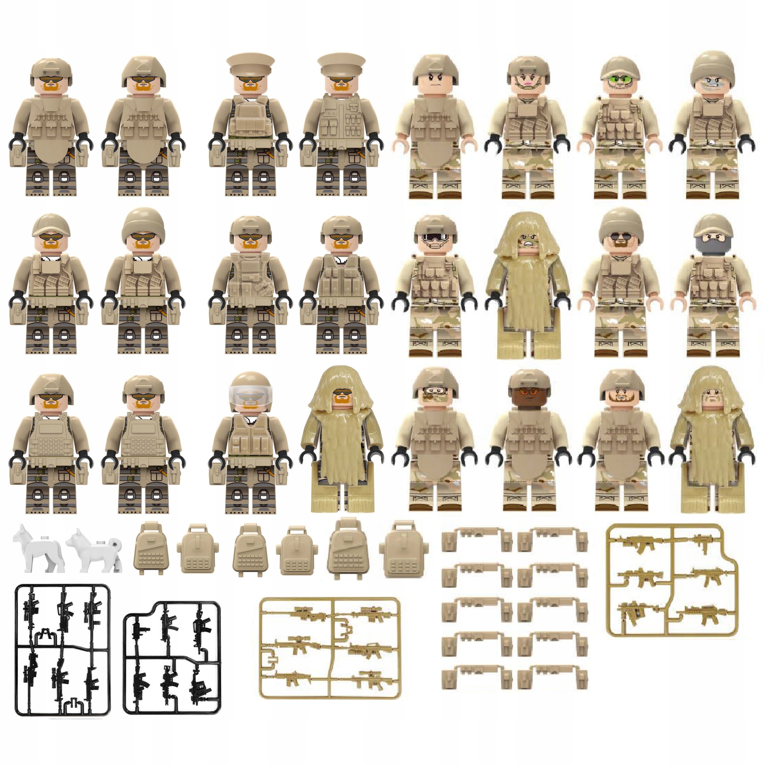 MINIFIGURKI ŻOŁNIERZE 24 SZTUKI + BRONIE LEGO 13984362709 - Allegro.pl