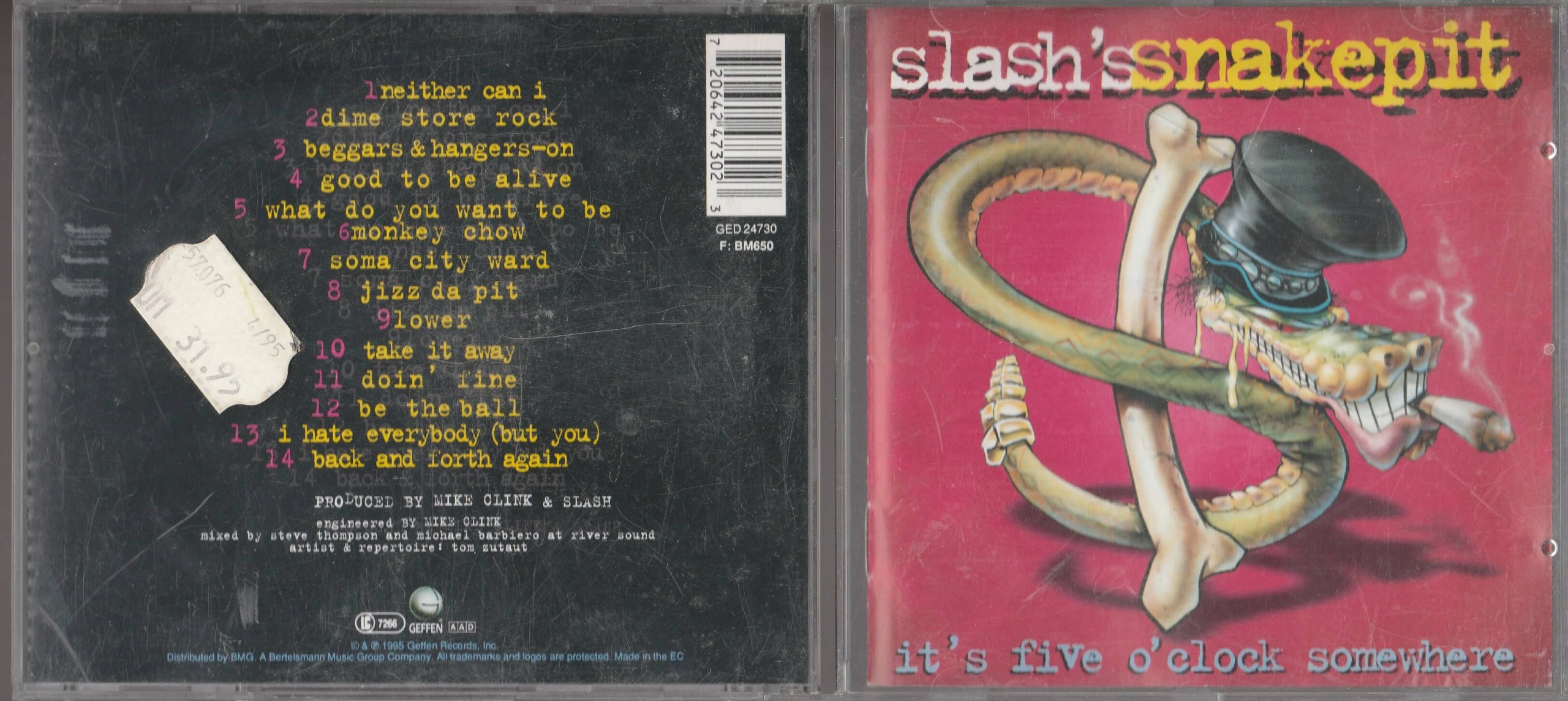 Płyta CD Slash's Snakepit - It's Five O'Clock Somewhere 1995 I Wyd Guns ...