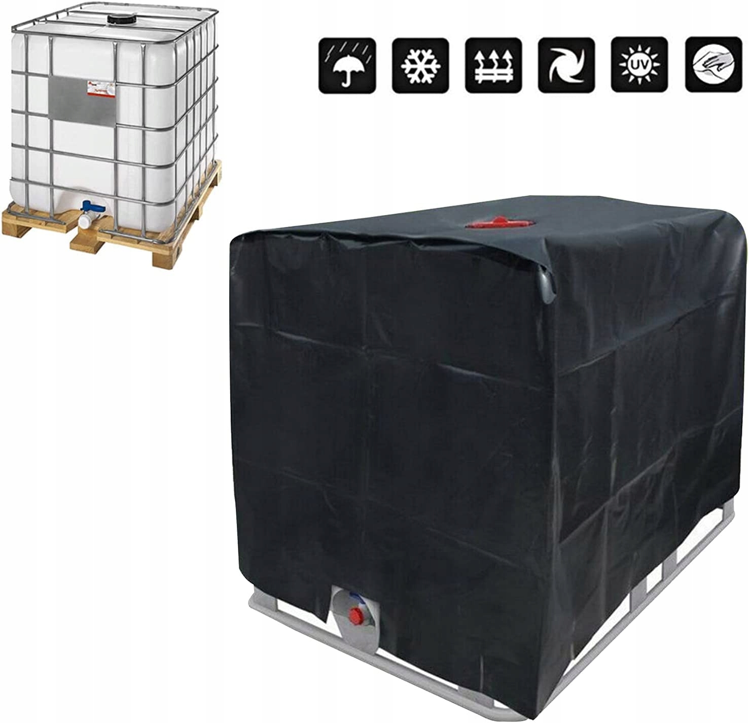 Zahradní potah 120 x 100 x 116 cm černý - Allegro