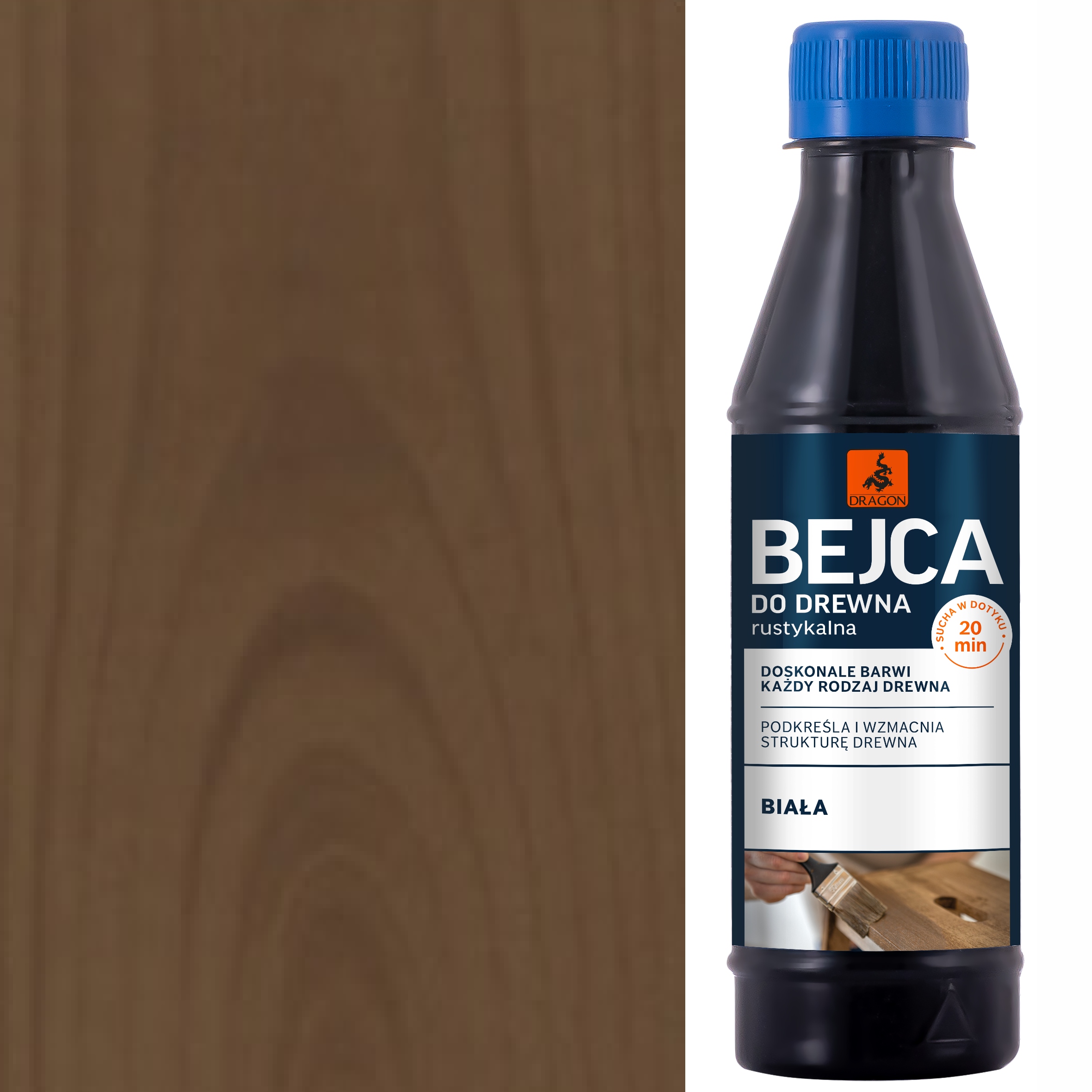 DRAGON BEJCA DO DREWNA RUSTYKALNA 0,2 L DĄB CIEMNY • 7,33 zł • Bejce ...