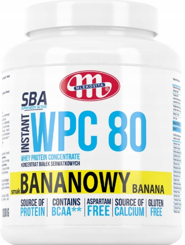 MLEKOVITA SBA INSTANT WPC80 1000g BIAŁKO • Cena, Opinie - Allegro