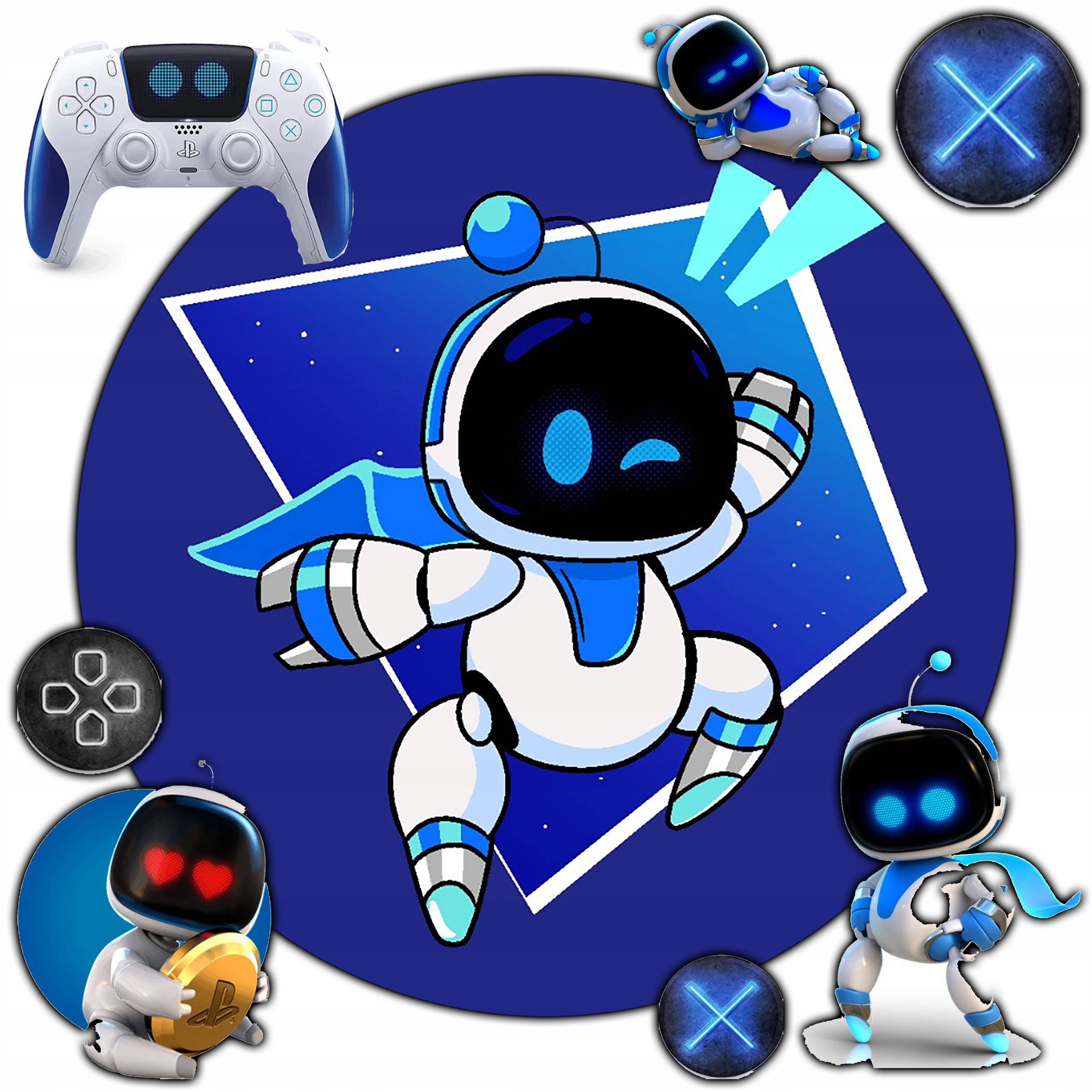 OPŁATEK NA TORT ASTRO BOT ASTROBOT ROBOT 20CM + POSTACI 7SZT + TEKST ...