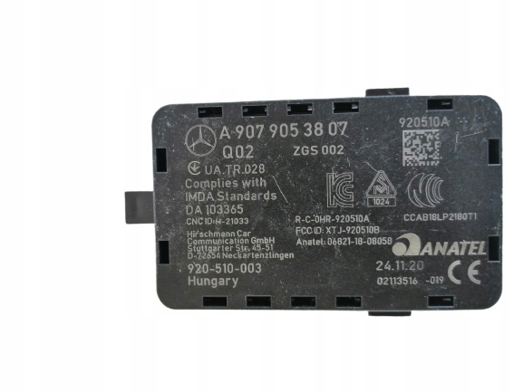 MERCEDES MODUŁ WZMACNIACZ ANTENY A9079053807 w907 A9079053807 za 250 zł ...