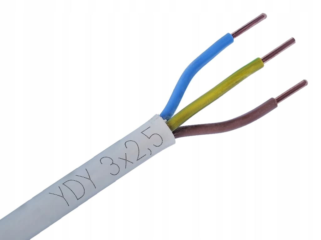 Przewód kabel okrągły drut 3x2,5 YDY na metry (YDY-3X2,5-1M) • Cena ... Przewód kabel okrągły drut 3x2,5 YDY na metry (YDY-3X2,5-1M) • Cena ...