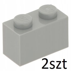 Lego 3004 4211388 brick 1x2 j.szary LBG 2szt P798 13148995565 - Allegro.pl