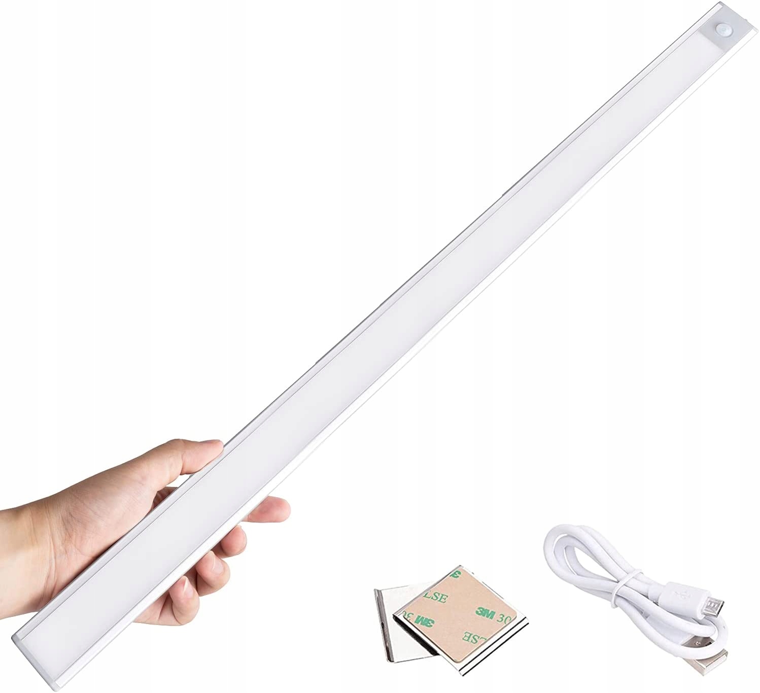 LISTWA LED Z CZUJNIKIEM RUCHU GRIFEMA 60 SREBRNA 13344434287 - Allegro.pl